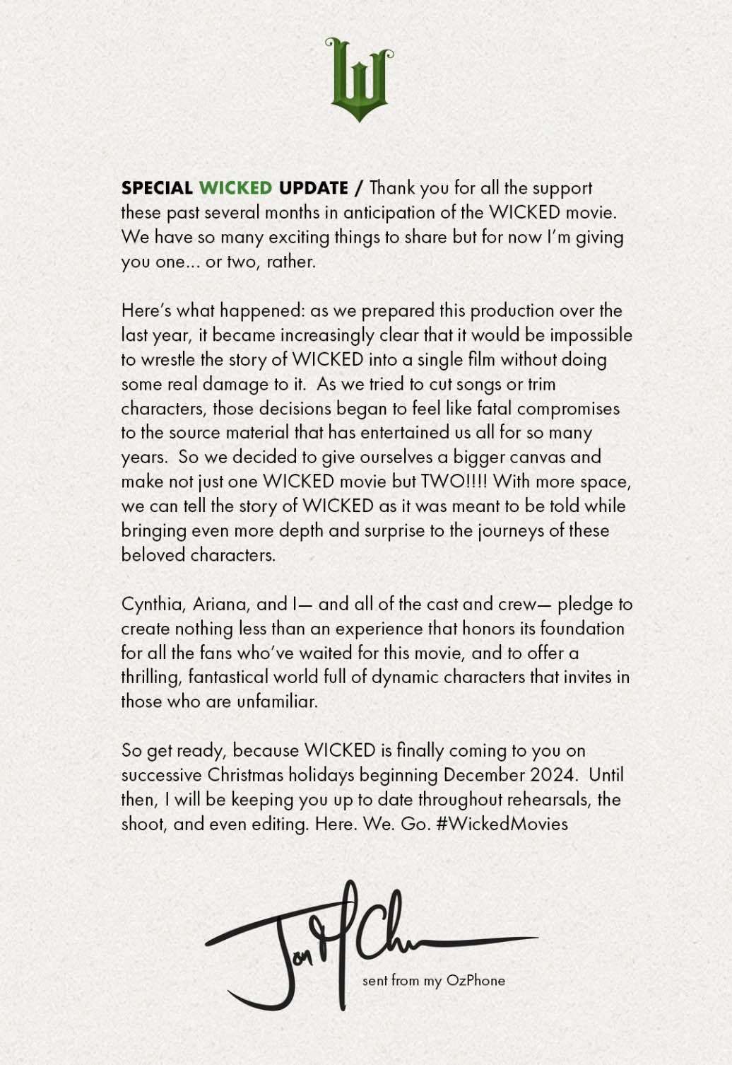 Wicked The Movies: What we know so far | West End Theatre